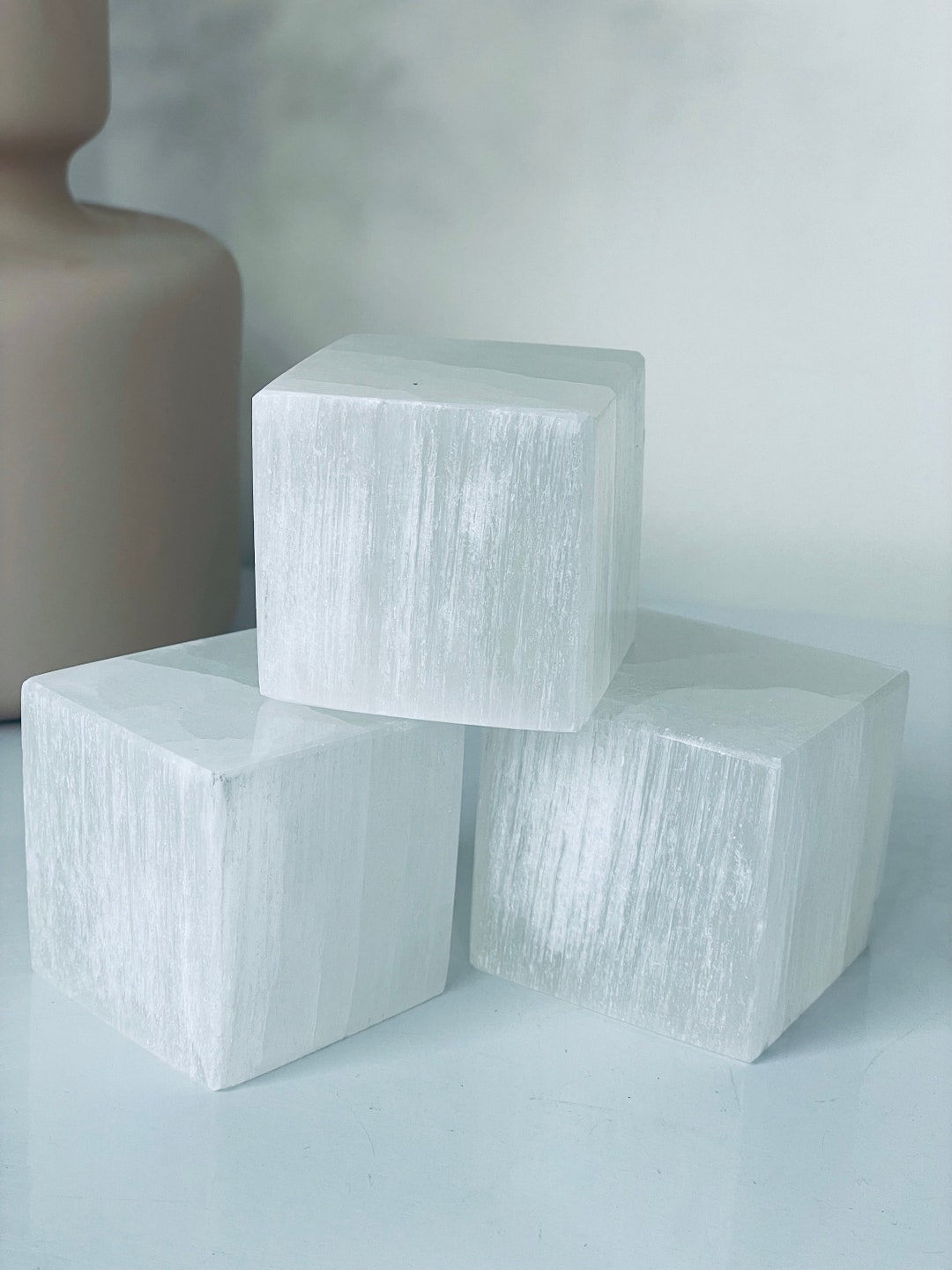 Selenite Charging Cube/display Stand SN037 X 1 - Etsy