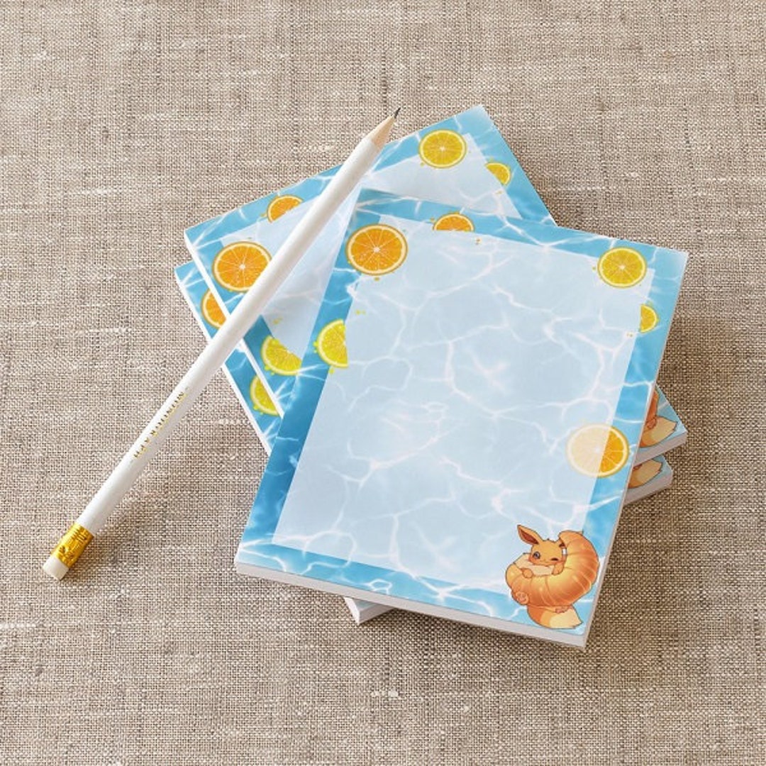 Eevee Evoli Summer Notepad - Etsy
