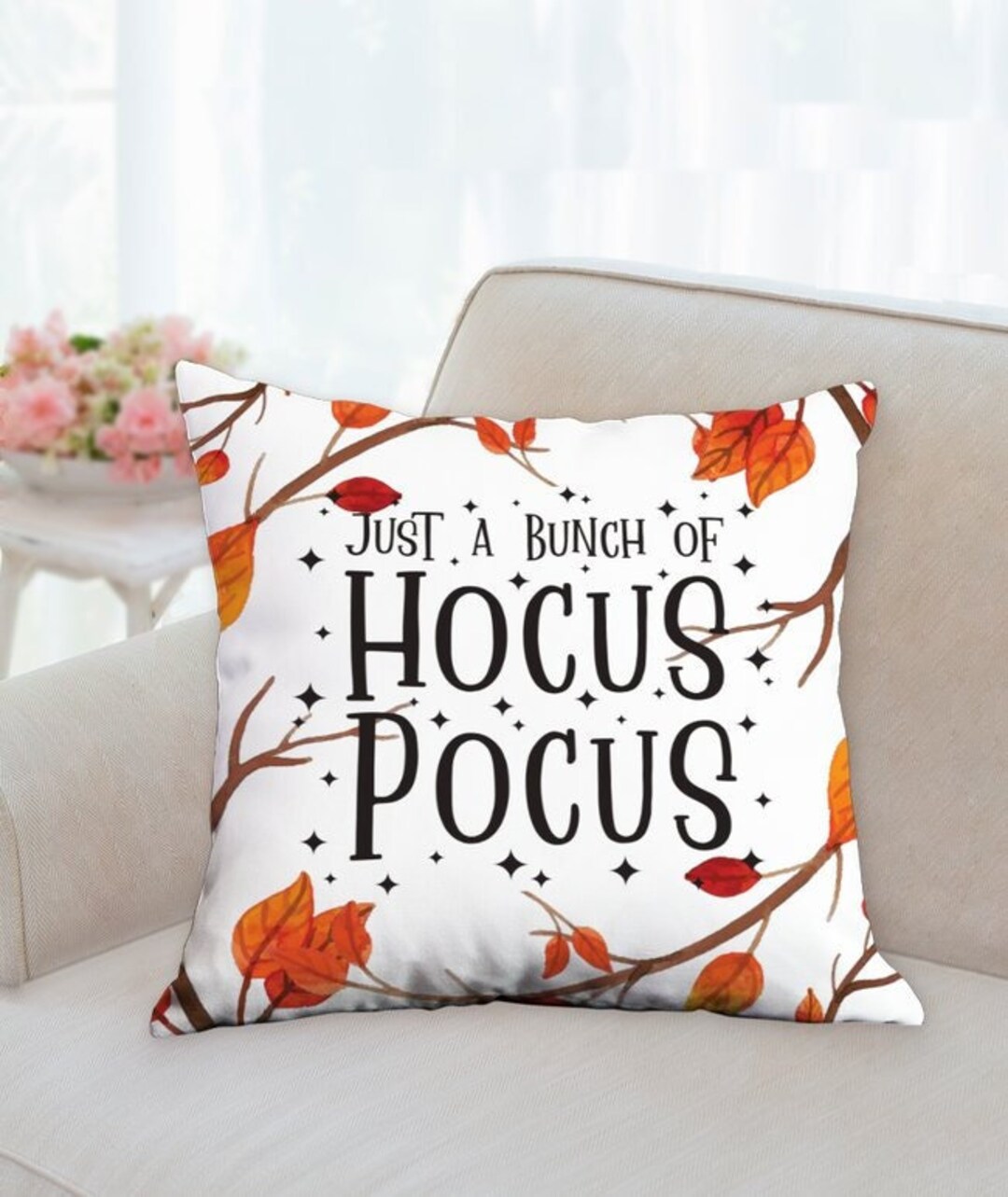 Hocus Pocus Halloween Pillow, Fall Leaves Accent - Etsy