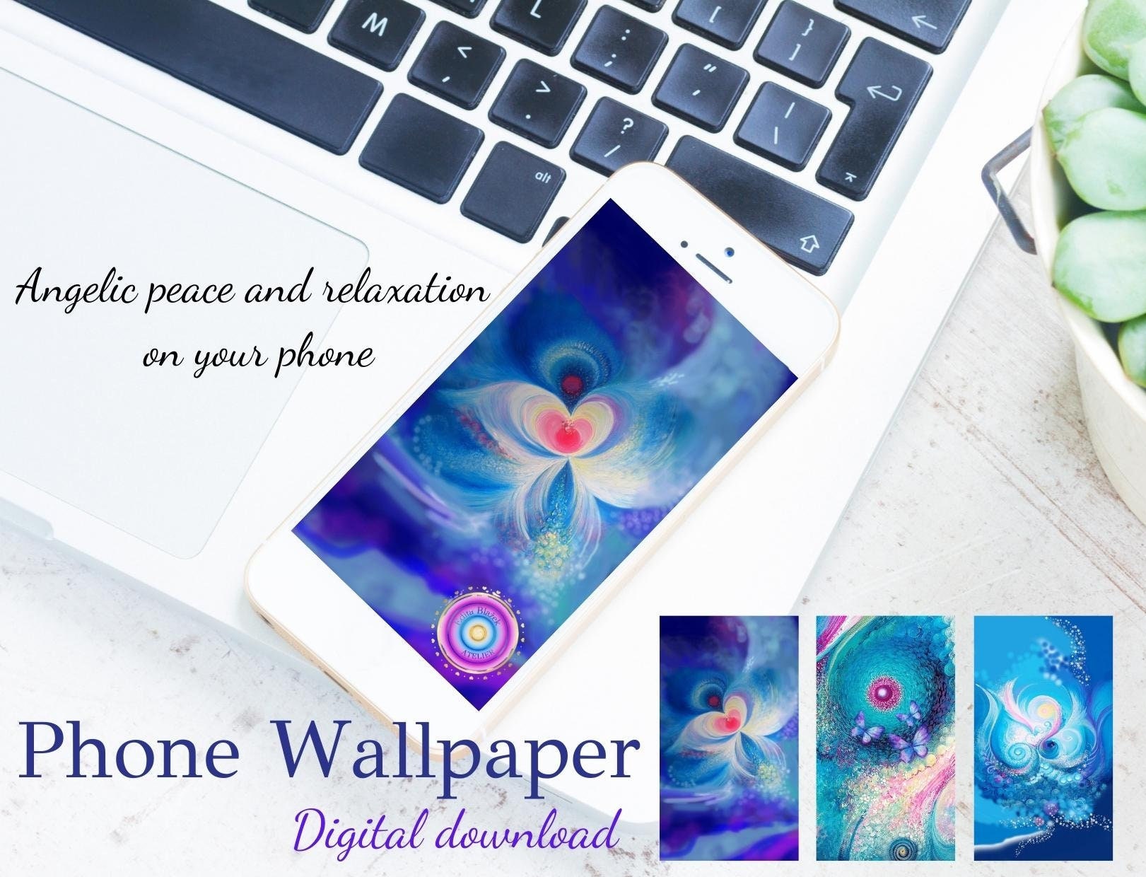 Angel Phone Wallpaper. DIGITAL DOWNLOAD. Spiritual Art for You. Android ...