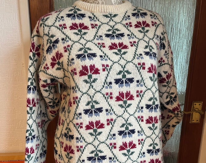 Laura Ashley Wool Sweater/chunky Knit/vintage Knitwear/made in Scotland ...