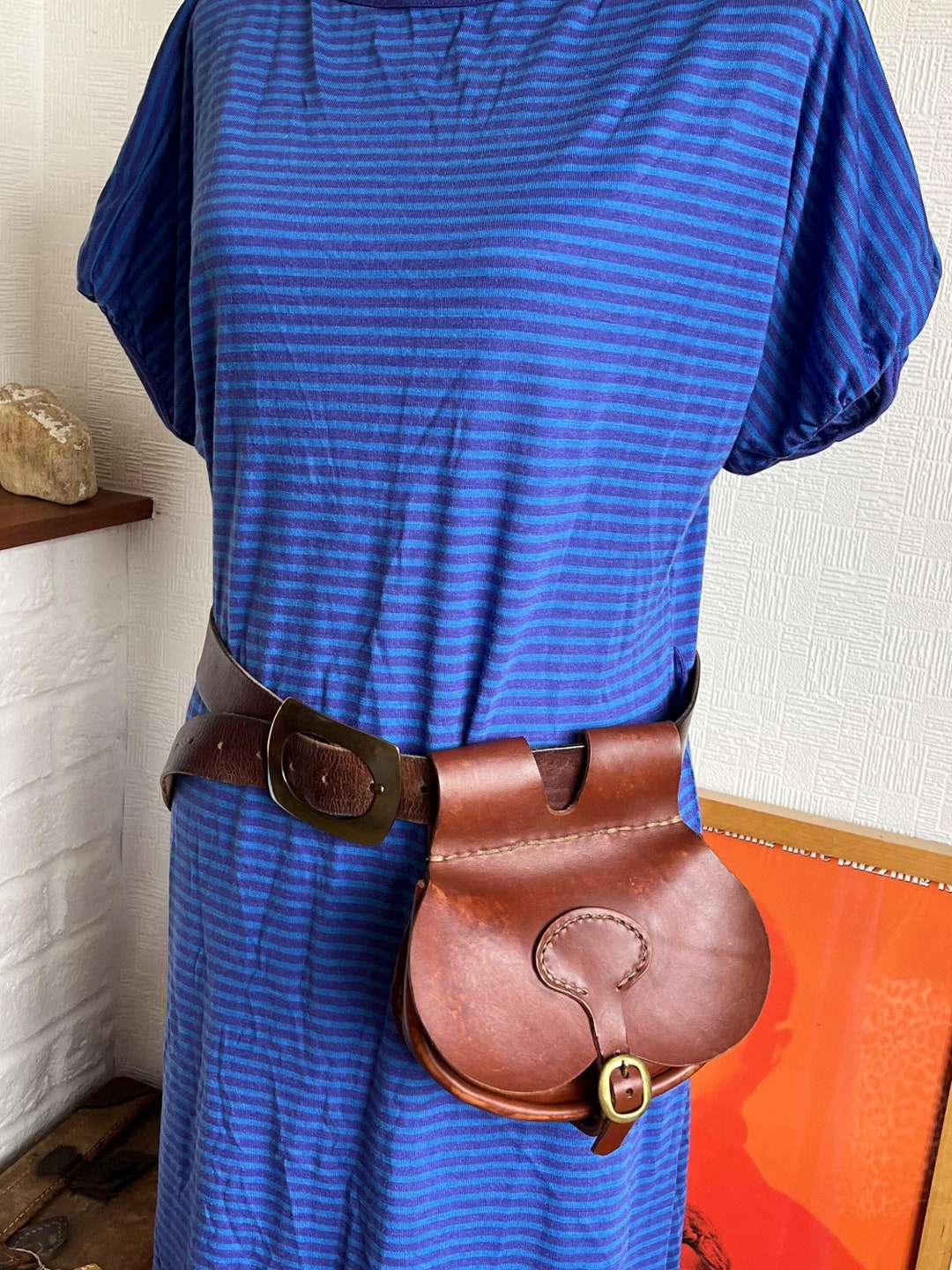 Vintage Leather Waist Pouch/tan Leather Purse/leather Accessories/hip ...