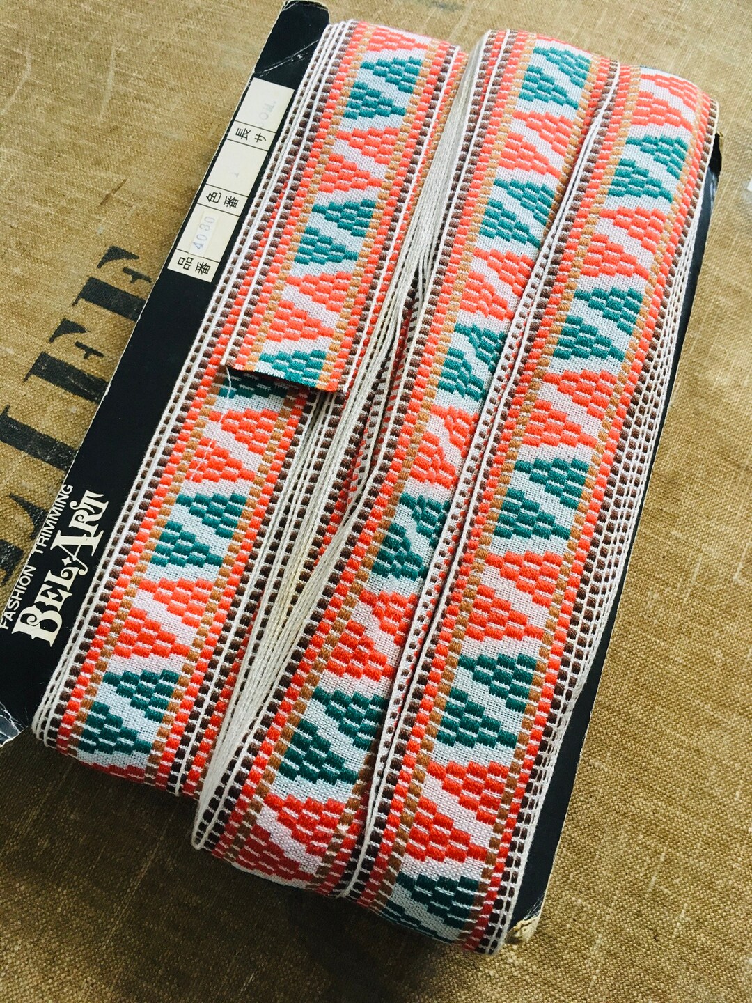 Vintage Trimming Tape/sell by Metres/japan Made/70's Original Jacquard ...