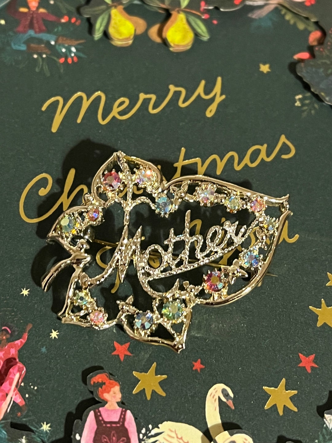 Vintage Rhinestone Brooch Sparkly Mother Brooch T For Etsy Uk