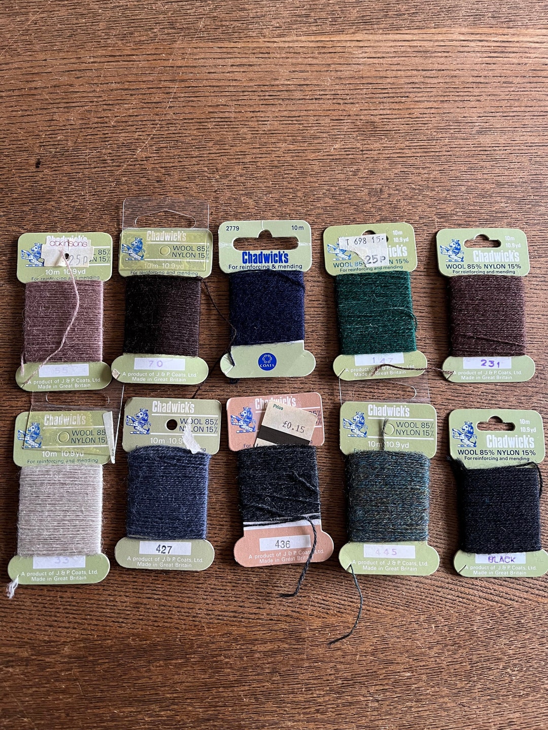 Chadwick's Mending Wool Threads/darning Thread/made in Great Britain ...