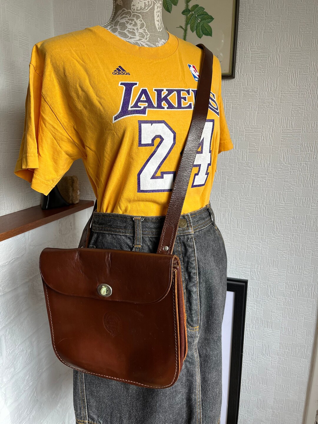 Vintage Leather Money Satchel Bag/structured Shoulder Bag/made in Wales ...
