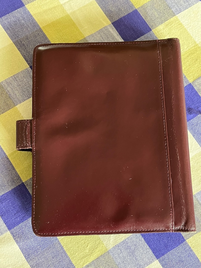 Vintage Day-timer Leather Planner: 7-ring Binder, Desk Size, Made in ...