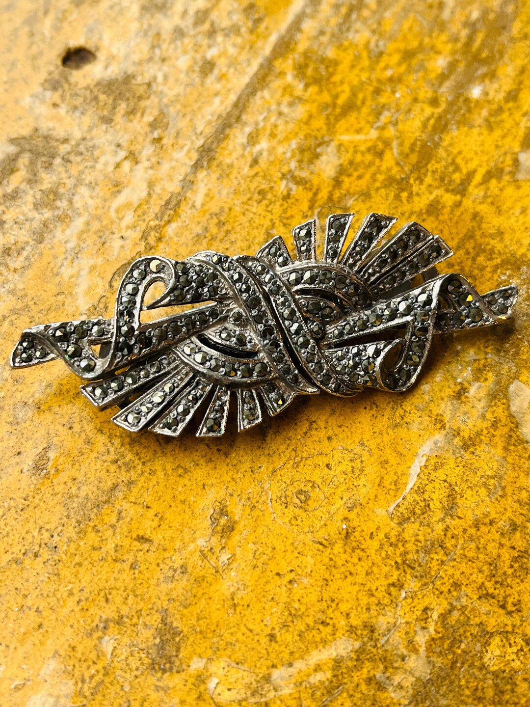 Art Deco Duette Dress Clip Brooch/vintage Dress Clip/marcasite/elegant ...