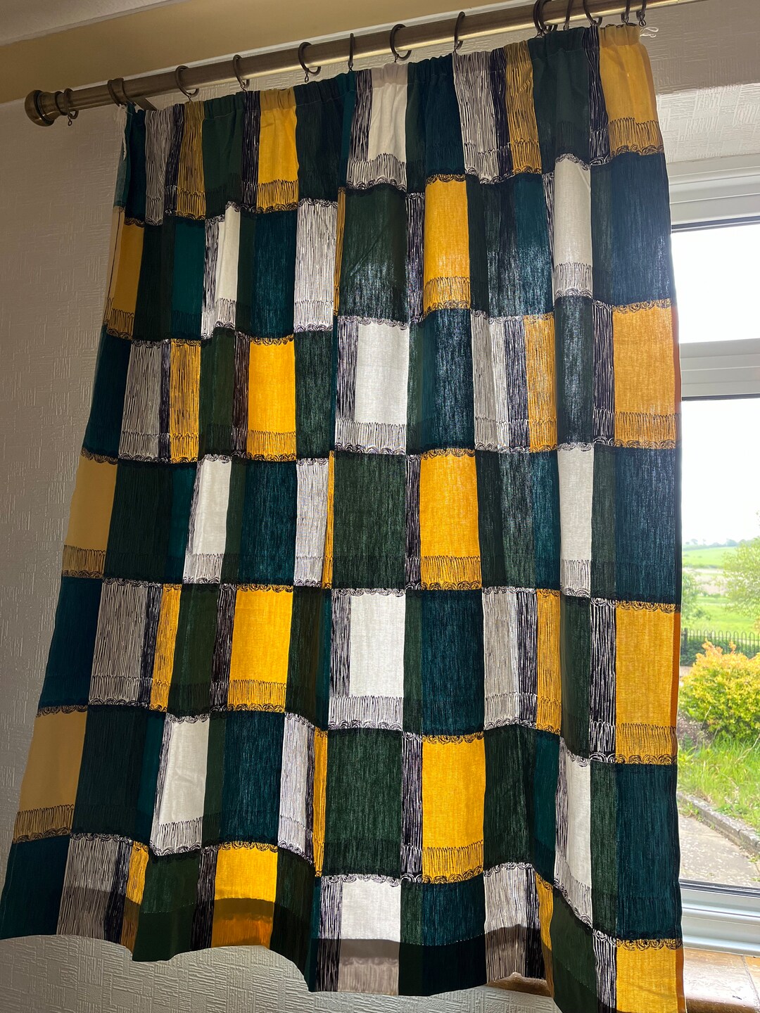 Vintage Curtains/60s Curtain/cotton Curtains/retro Home Decor/retro ...