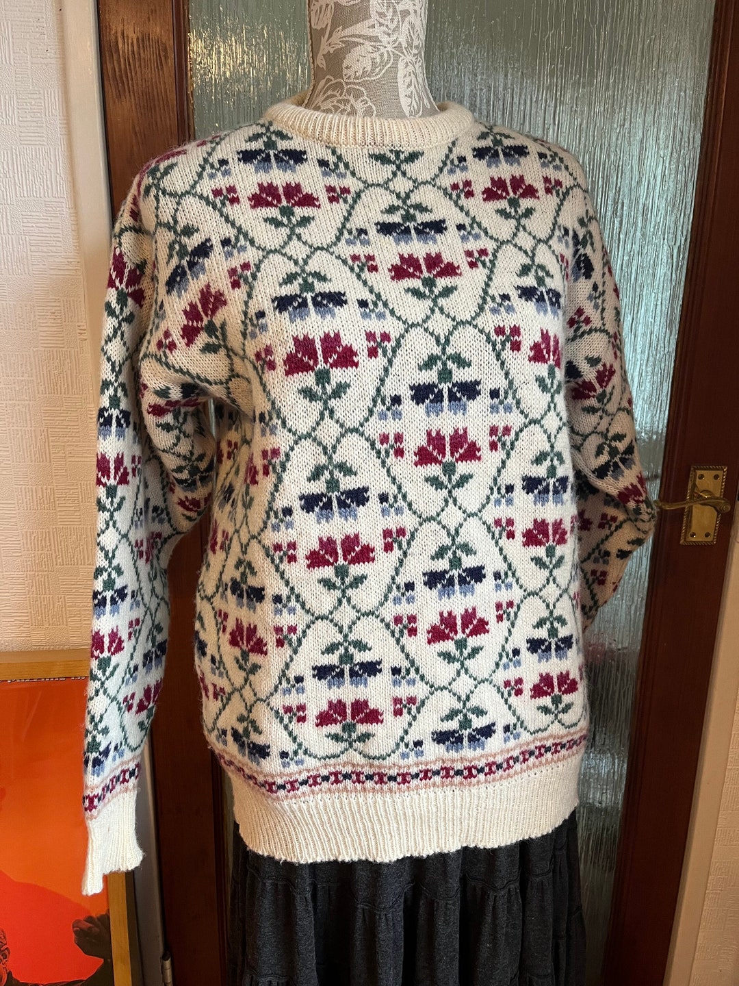Laura Ashley Wool Sweater/chunky Knit/vintage Knitwear/made in Scotland ...