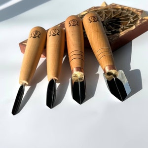 Short V-parting Chisels With Skewed Bevel, Beveled Angle Chisel, Wood ...