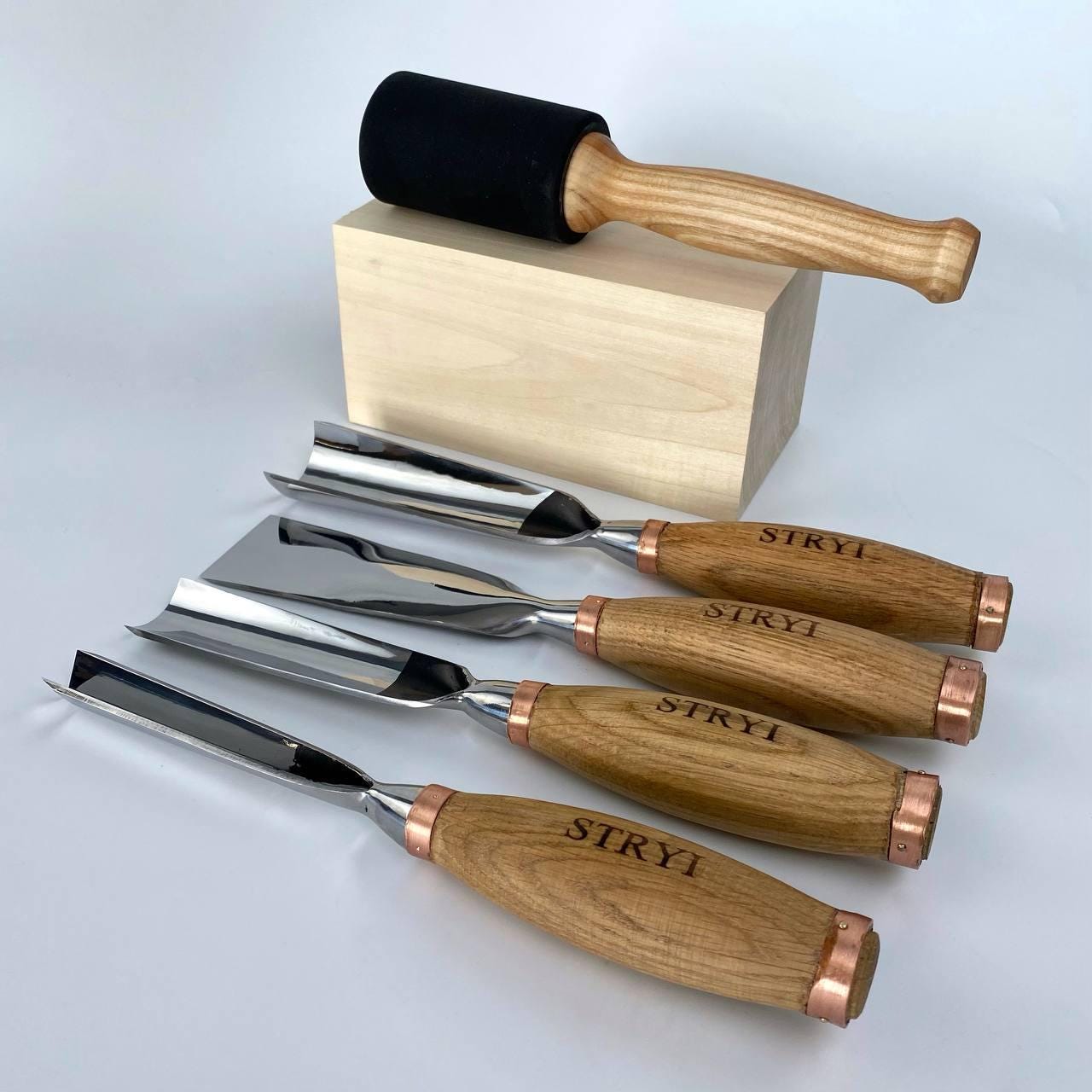 STRYI Sculpture Chisels Set: Heavy-duty Wood Carving Gouges, Mallet ...