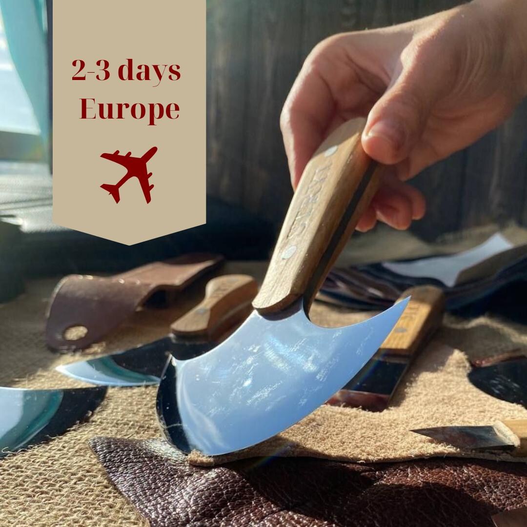 STRYI Profi Leather Half-moon Knife: 110mm Steel Blade - Etsy