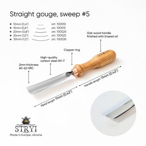 Straight Gouge Stryi, Wood Carving Tools, Forged Steel Wood Carving ...