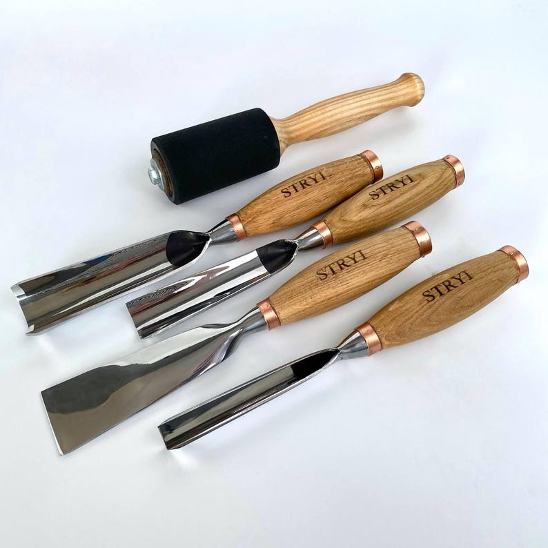 STRYI Sculpture Chisels Set: Heavy-duty Wood Carving Gouges, Mallet ...