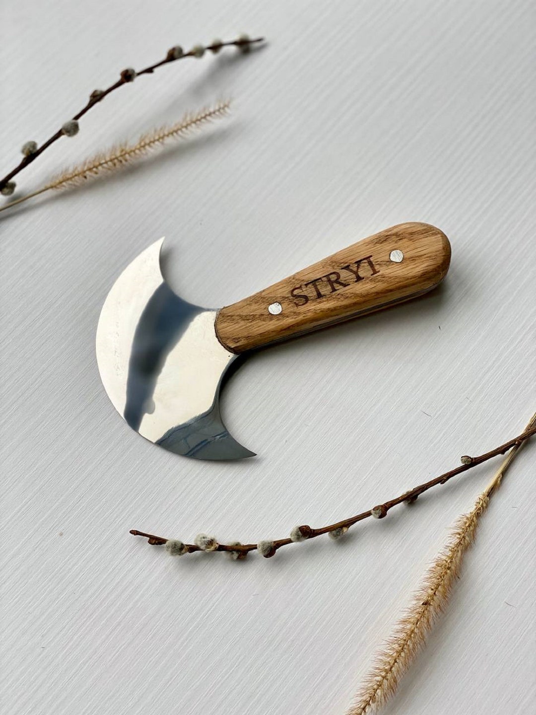 Leather Round Knife STRYI Profi 110mm Diameter Half-moon - Etsy