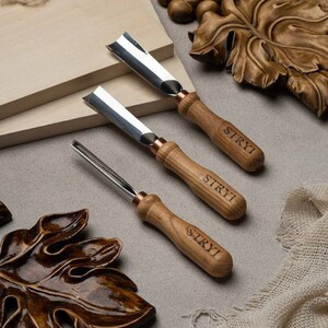 Forged Steel Wood Carving Tools, Gouge Set With Oak Handle - Etsy