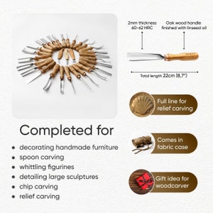 Wood Carving Tools - Profi 30 Tools, Relief Carving Tools, Gift for ...
