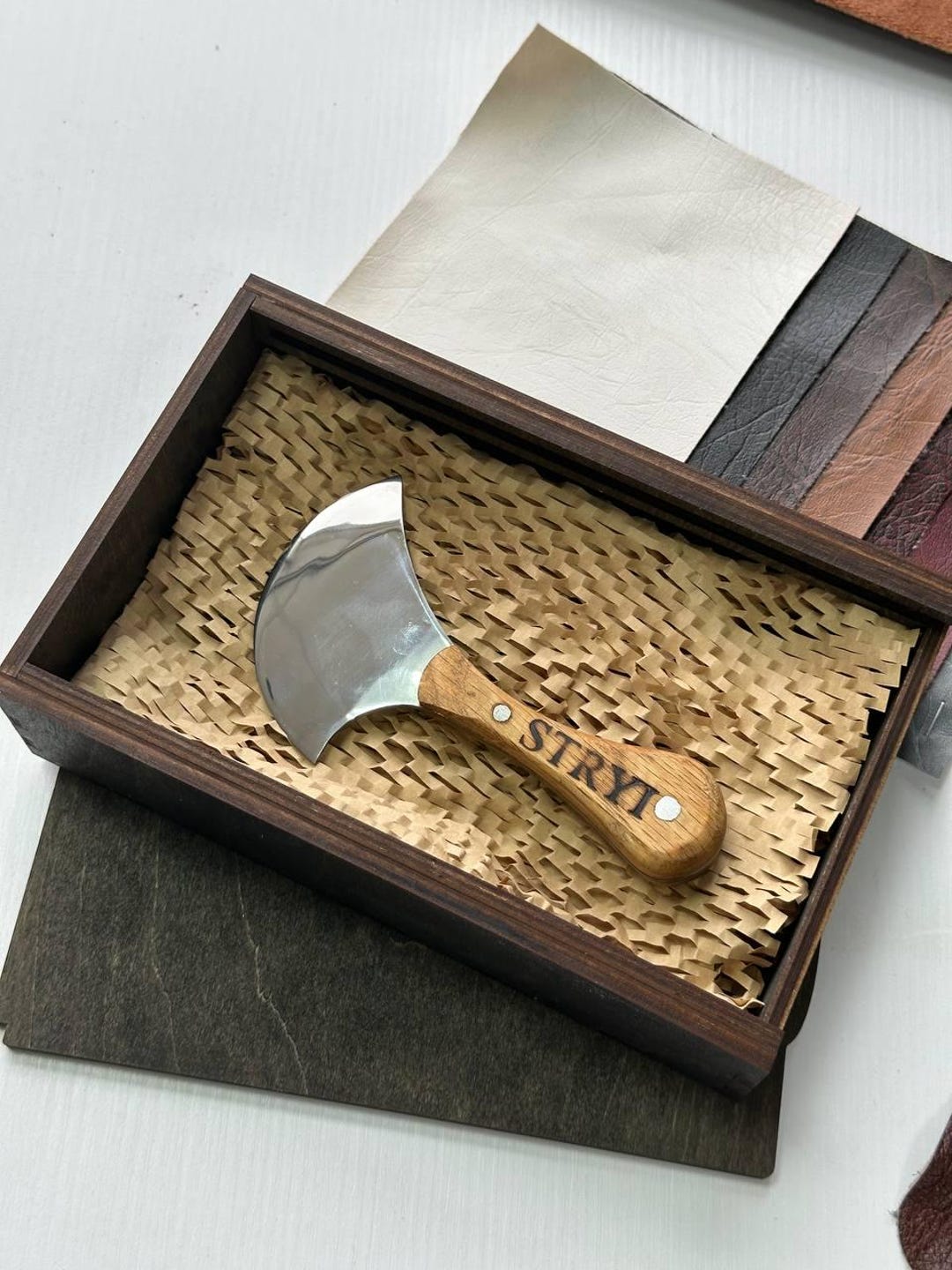 Premium Leather Head Knife, STRYI Profi, Knife for Leathercraft, Gift ...