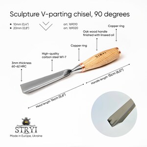 Sculpture V-parting Chisel 90 Degree, Wood Carving Tools, Hand Forged ...