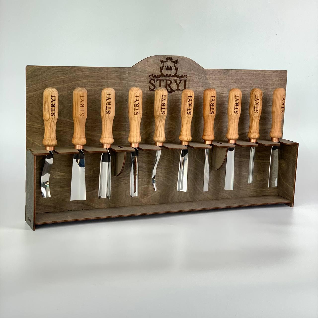 STRYI Wood Carving Tools: 10-piece Gouge Set With Workshop Stand - Etsy