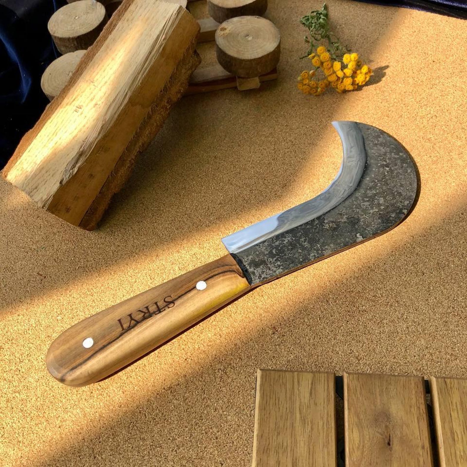 Hand Forged Sickle, Short Blade Machete, Knife for Hunting With High ...