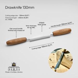 Large Drawknife, Handcrafted Woodcarving Tools, Woodworking Knives ...