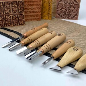 Set of 7 Wood Carving Tools, Wood Craft Tools, Chip Carving Set, Craft ...