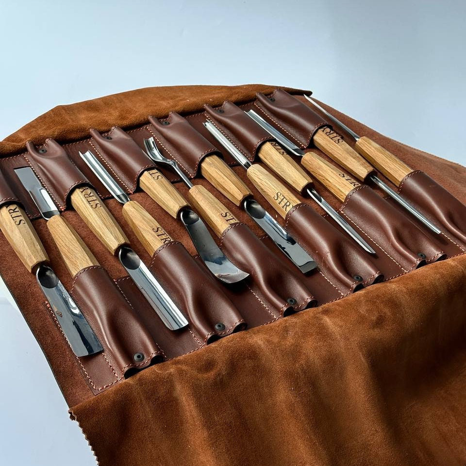 Handmade Steel Wood Carving Gouge Set, 12 Piece With Case - Etsy
