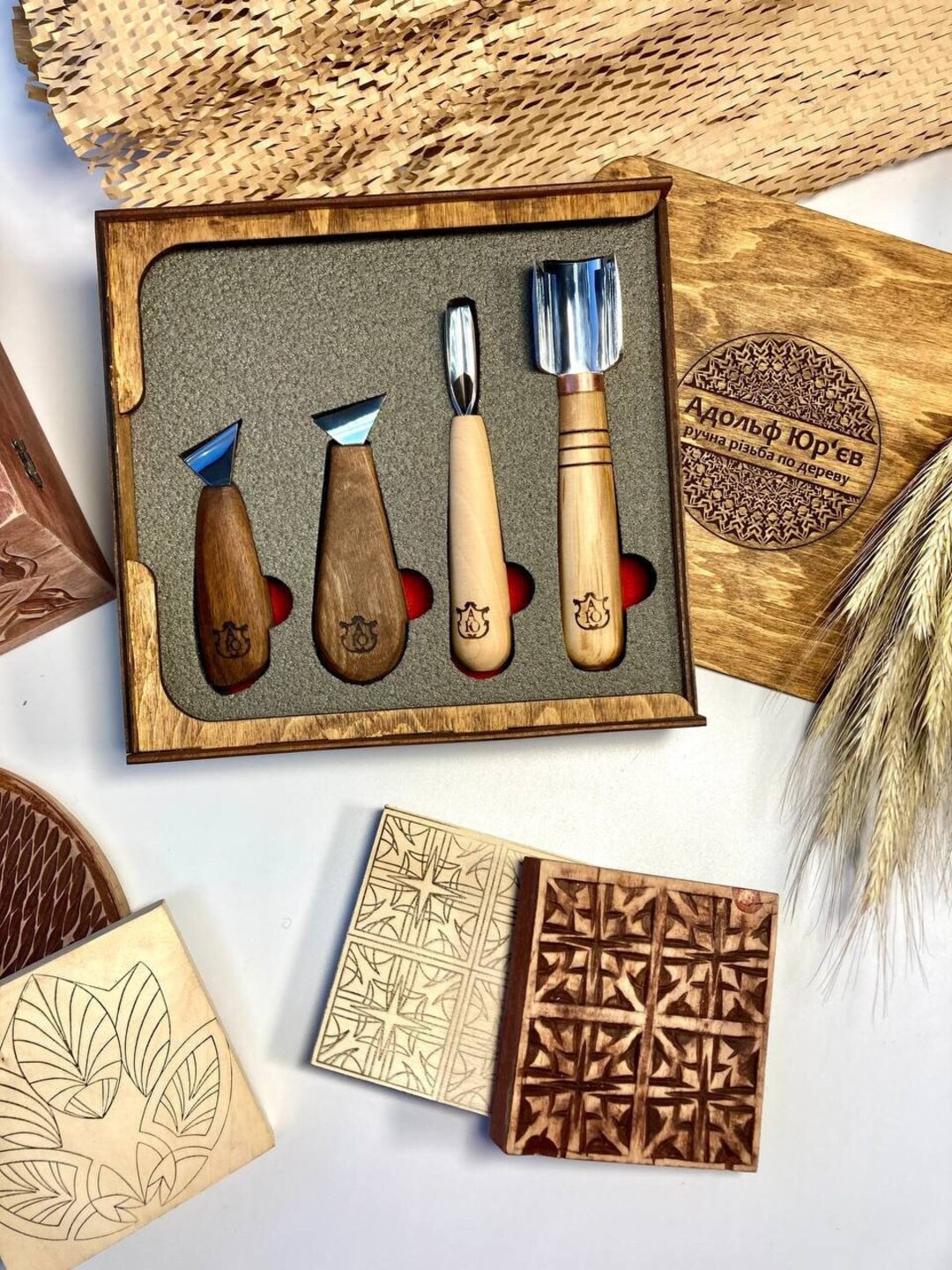 Juego básico de herramientas para tallar madera, 4 piezas. Regalo de ...