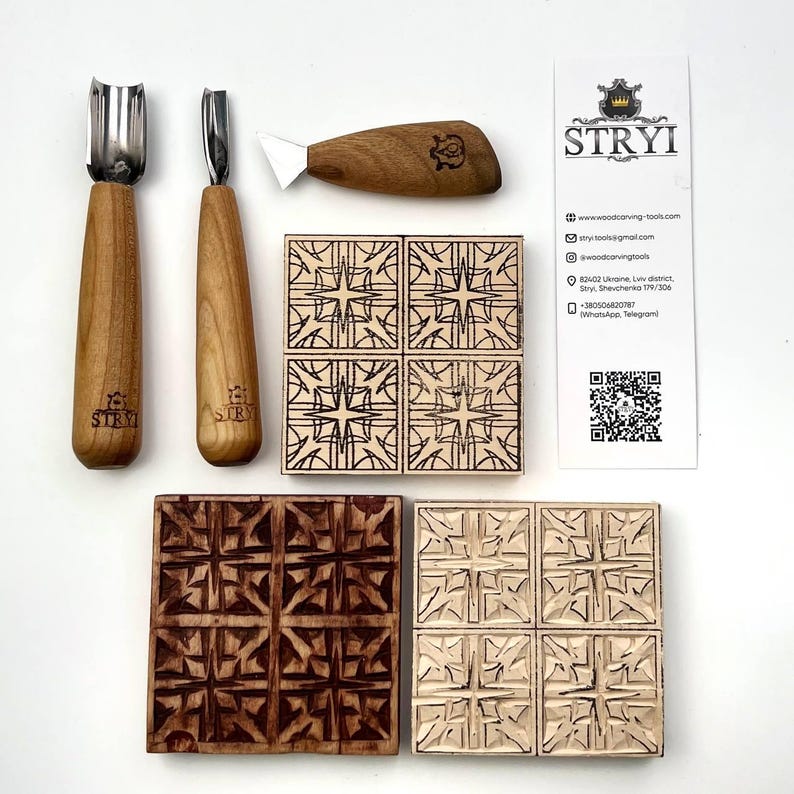 Geometric Wood Carving Starter Set – DIY Kit Home Decor, Gift for ...