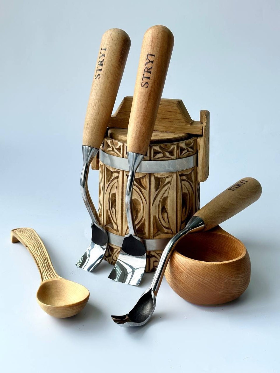 Bowl Carving Kit, Spoon Carving Kit, Kuksa Woodcarving Tools, Gift for ...