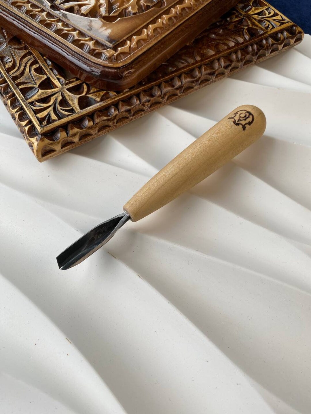 Short V-parting Chisels With Skewed Bevel, Woodcarving Tools for Create ...