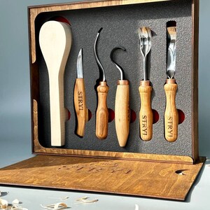 Spoon and Bowl Carving Kit, Stryi Carving Tools, Wood Carving Kit ...