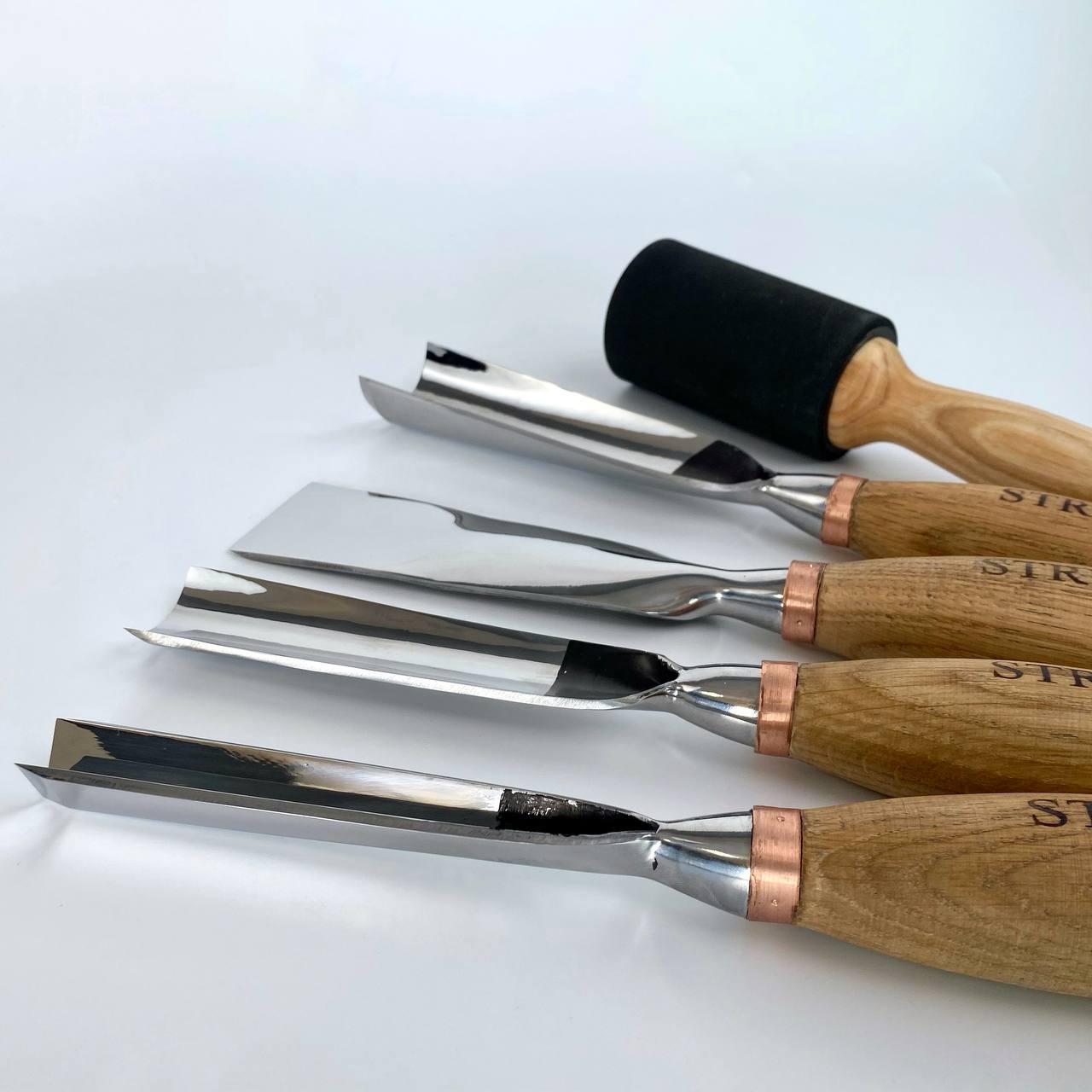 STRYI Sculpture Chisels Set: Heavy-duty Wood Carving Gouges, Mallet ...