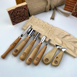 Set of 7 Wood Carving Tools, Wood Craft Tools, Chip Carving Set, Craft ...