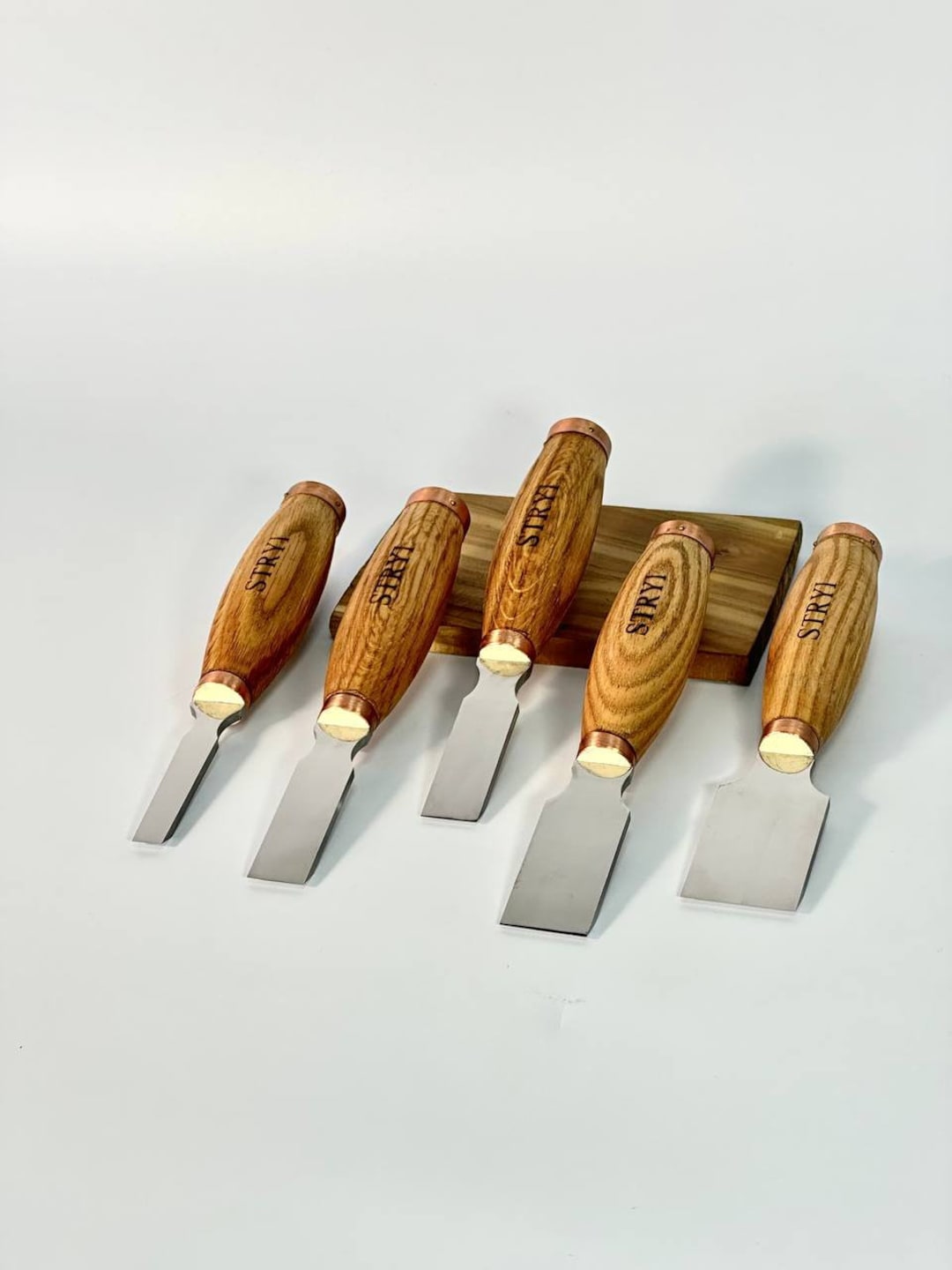 Short Chisel Set of 5 Tools, Forged Steel Carving Tools for Carpentry ...