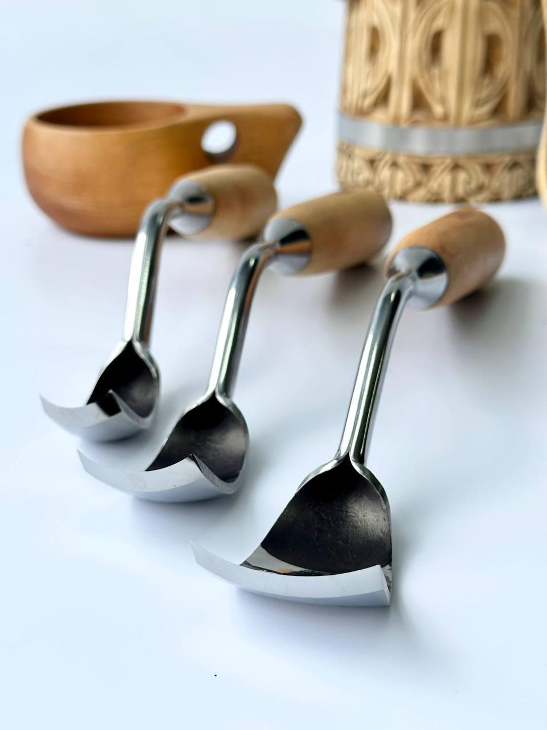 Set of Large Bent Gouge, Bowl Gouge, Kuksa Carving, Spoon Making ...