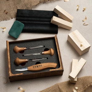 Wood Carving Tools Set, Wood Carving Kit, Personalized Gift for Husband ...