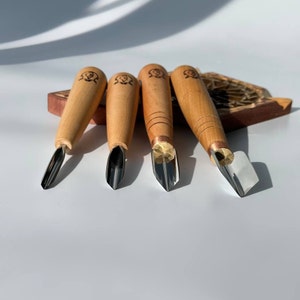 Short V-parting Chisels With Skewed Bevel, Beveled Angle Chisel, Wood ...