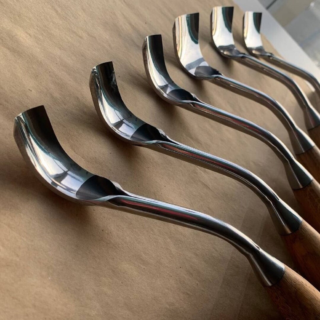 Large Bent Gouge, High-quality Forged Steel Tools, Spoon Kuksa Carving ...