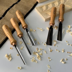 Wood Carving Kit With Storage Stand for Workshop, Chisels Set, Gift for ...