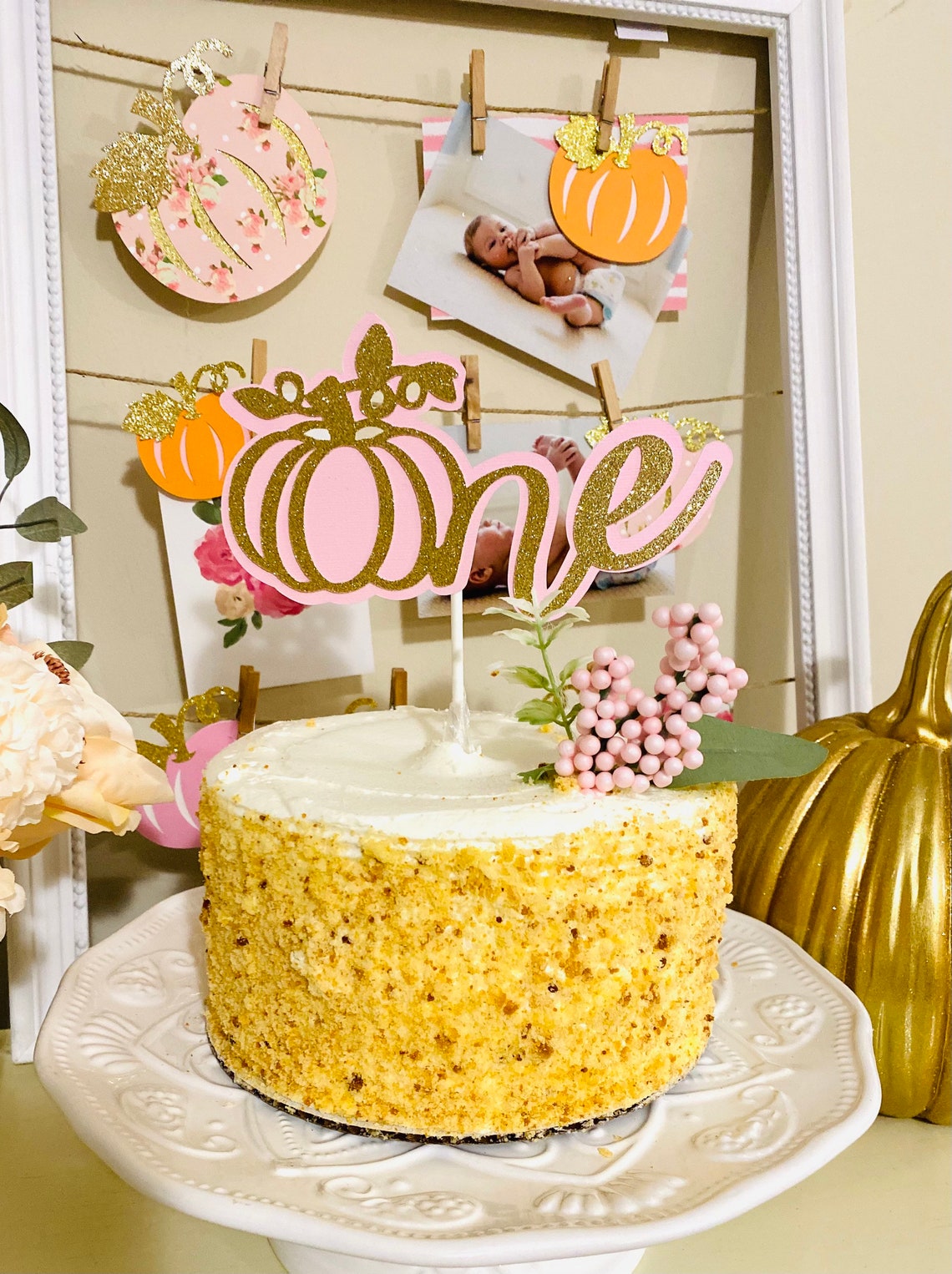 Pumpkin Cake Topper Pumpkin Smash Cake TopperOur Little | Etsy