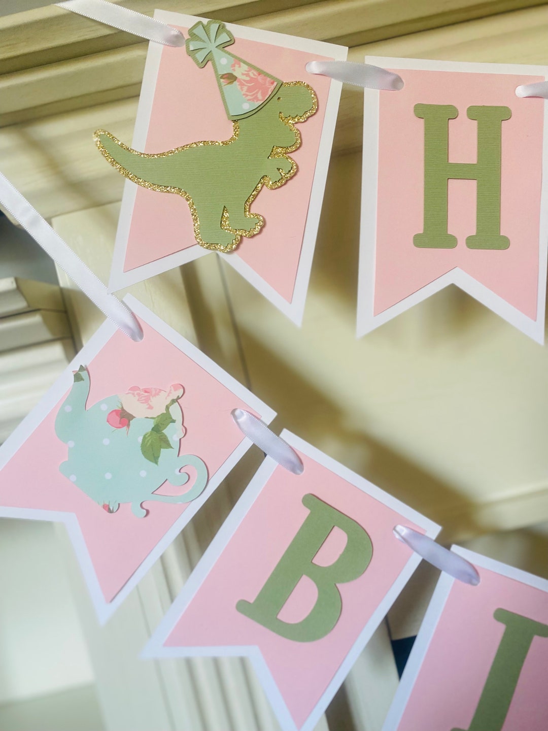 Dinosaur Tea Rex Birthday Decorations , Tea for Two ,tea Party Banner ...