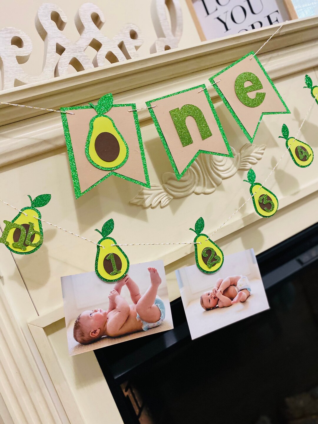 Avocado First Birthday Decorations, Avocado Monthly Photo Banner ...