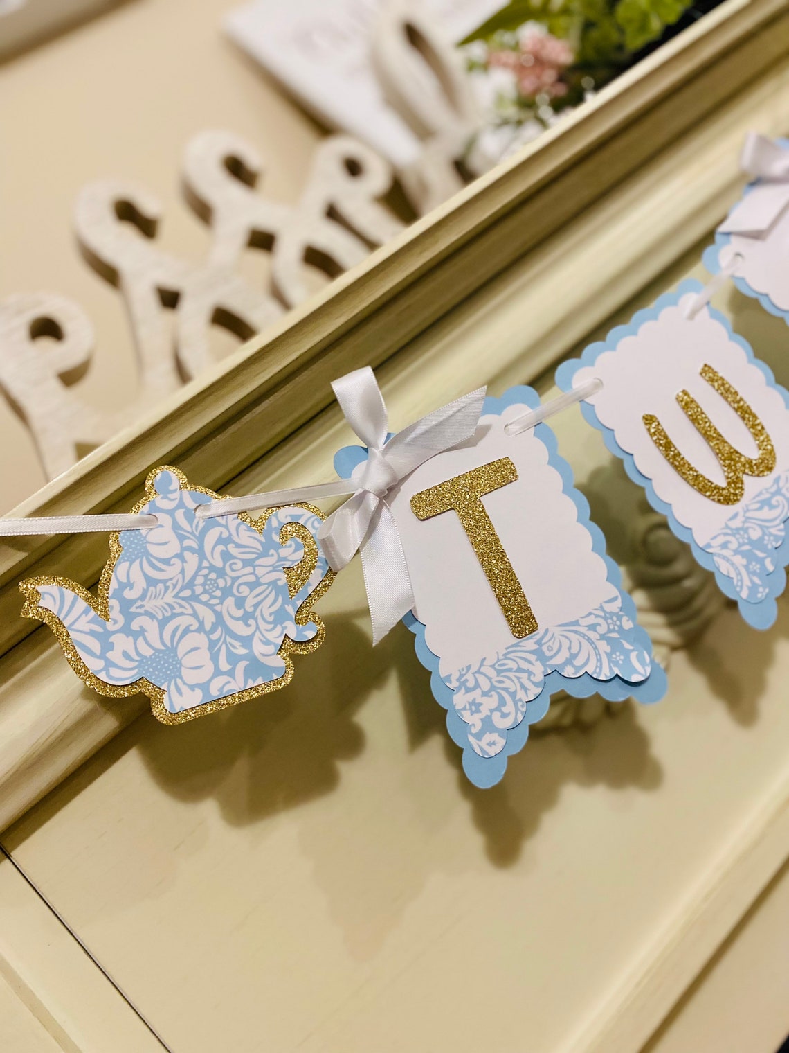 Tea Party Banner Tea for Two Teapot Decorations Tea Time - Etsy
