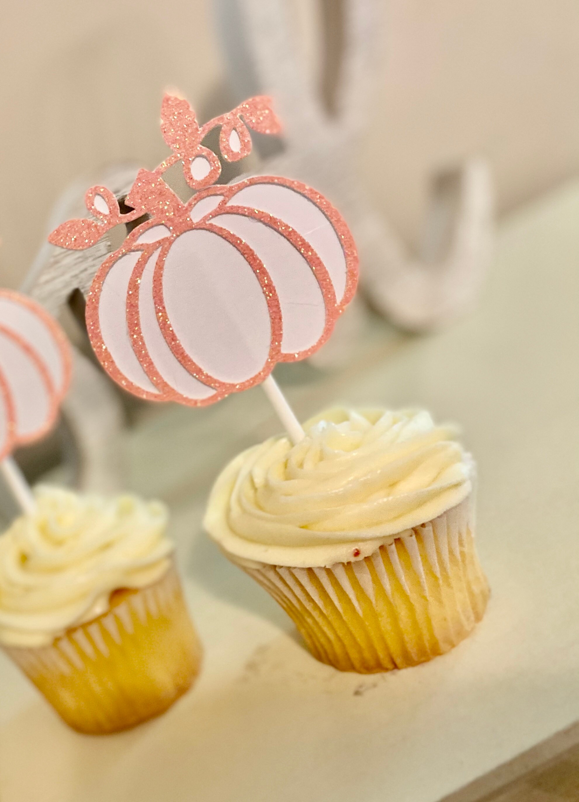 Pumpkin Cupcake Toppers Pumpkin Birthday Party Our Little | Etsy