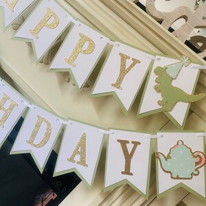 Tea Rex Birthday Decorations , Dinosaur 1st Birthday ,oneasaurus Banner ...