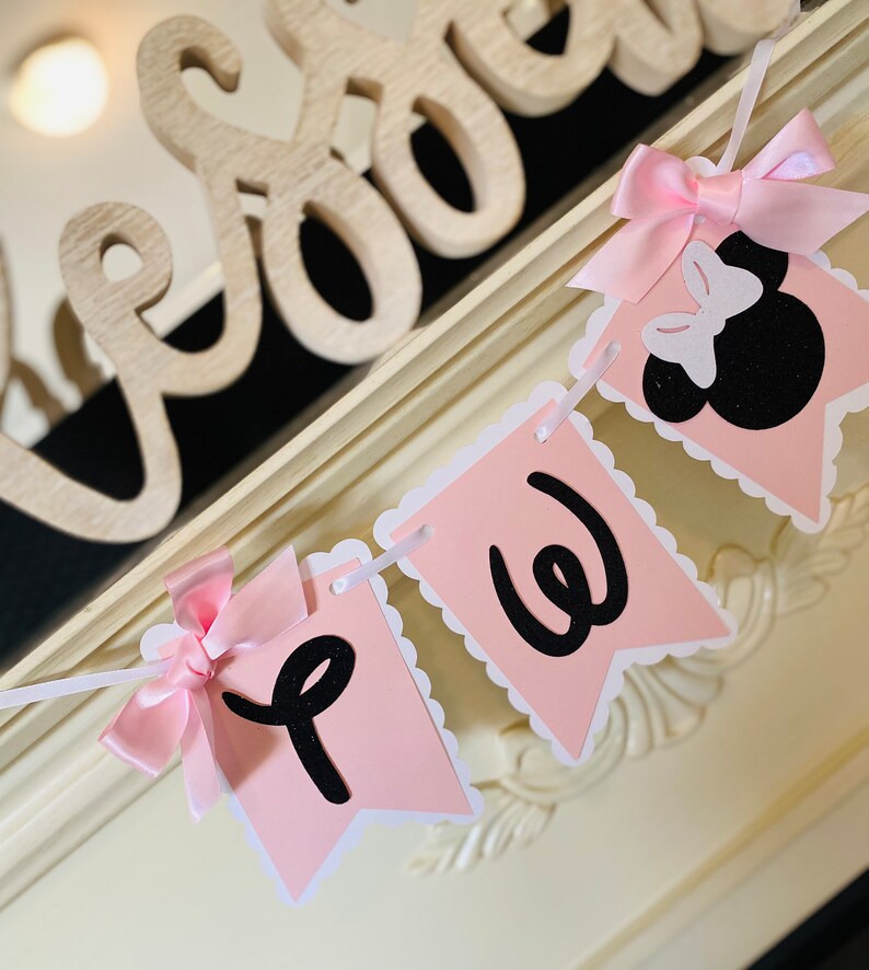Minnie Mouse Banner Minnie Mouse Birthday Decorations Minnie - Etsy