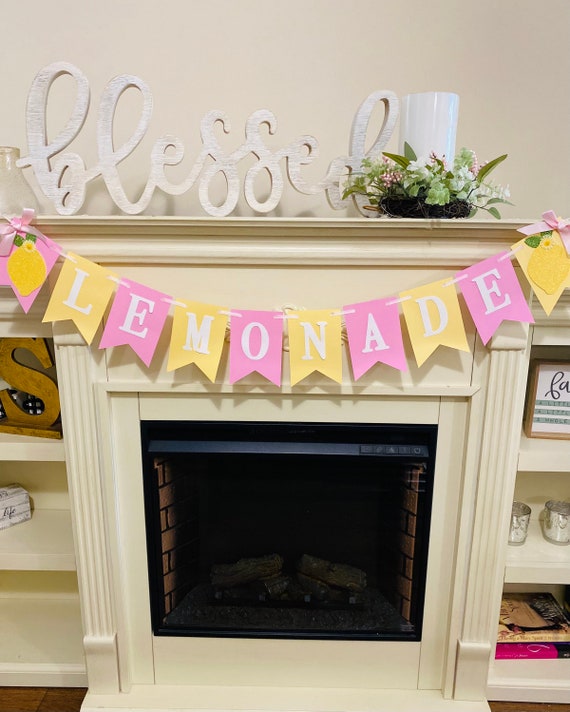 Lemonade First Birthday Banner Pink Lemonade Banner Lemonade - Etsy